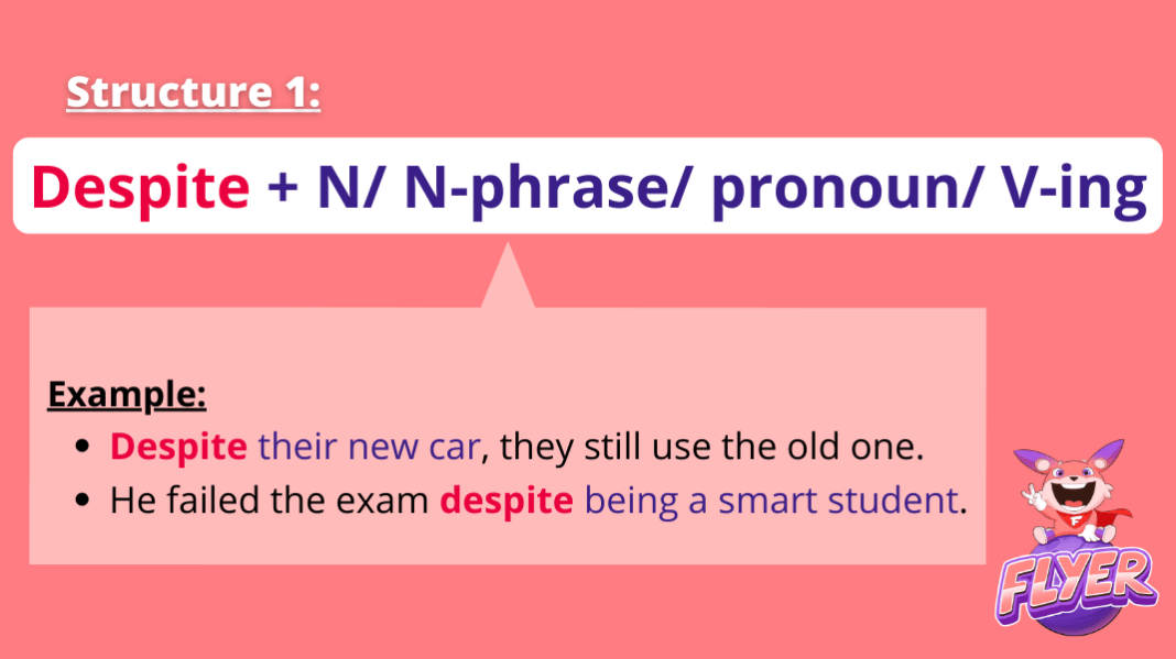 Cấu trúc Despite là gì? Cách chuyển đổi giữa Despite và Although