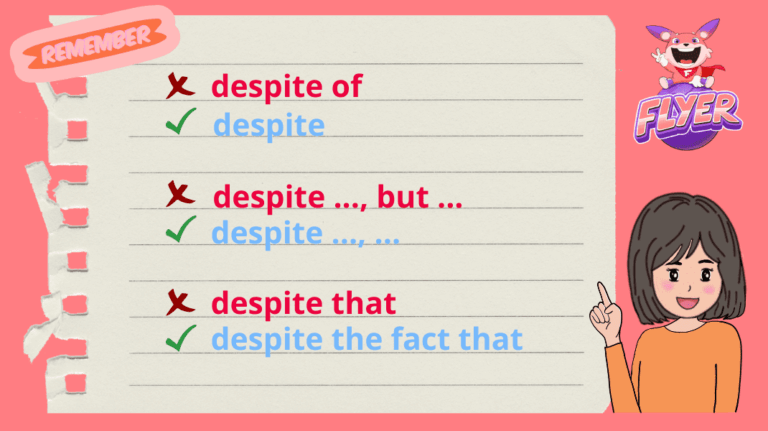 Cấu trúc Despite là gì? Cách chuyển đổi giữa Despite và Although