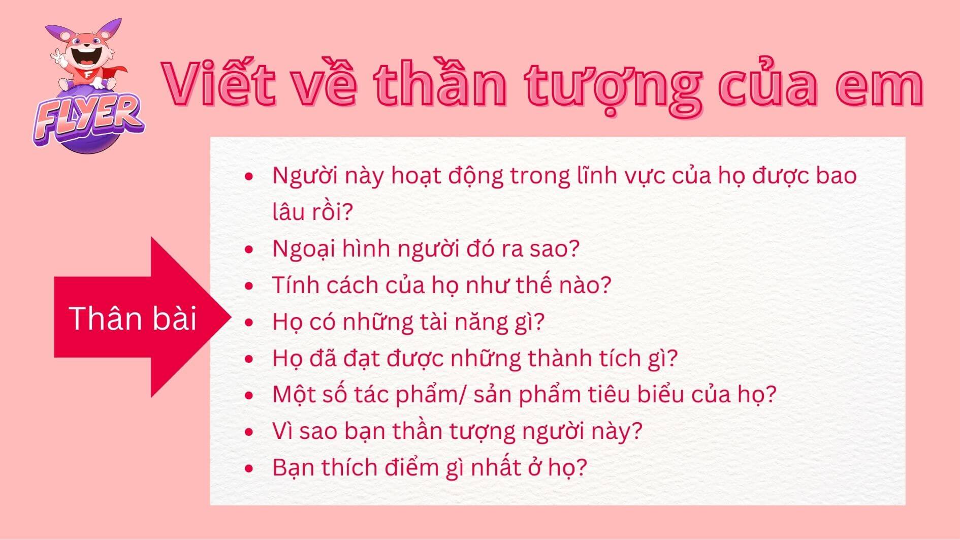 Bài mẫu & hướng dẫn cách làm bài "Viết về thần tượng của em"