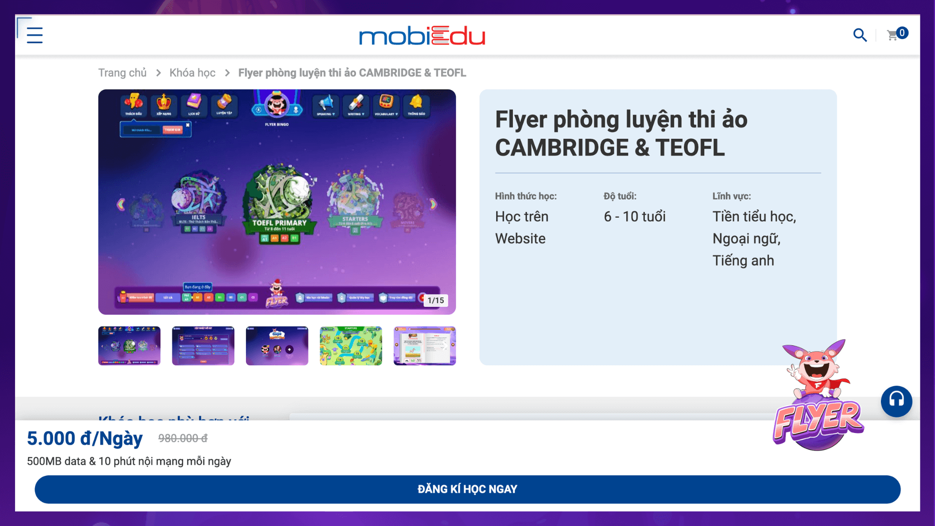 FLYER hợp tác MobiEdu – Đưa tiếng Anh chuẩn Cambridge & TOEFL đến với ...