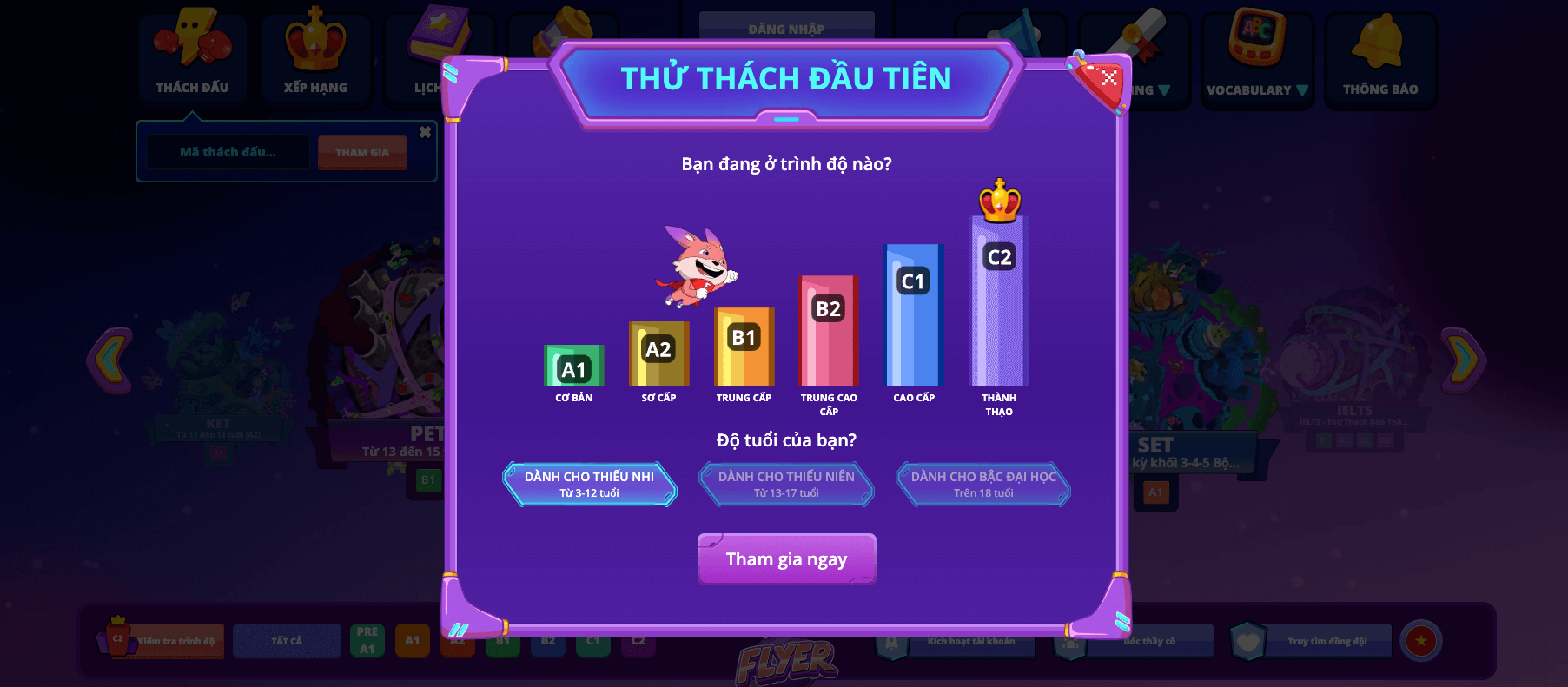 Hướng dẫn trẻ luyện thi tiếng Anh hiệu quả trên Phòng thi ảo FLYER