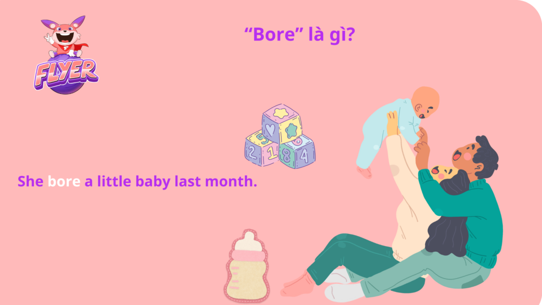 Phân biệt “Born”, “Bear”, “Bore”, “Borne” - các động từ gần nghĩa!