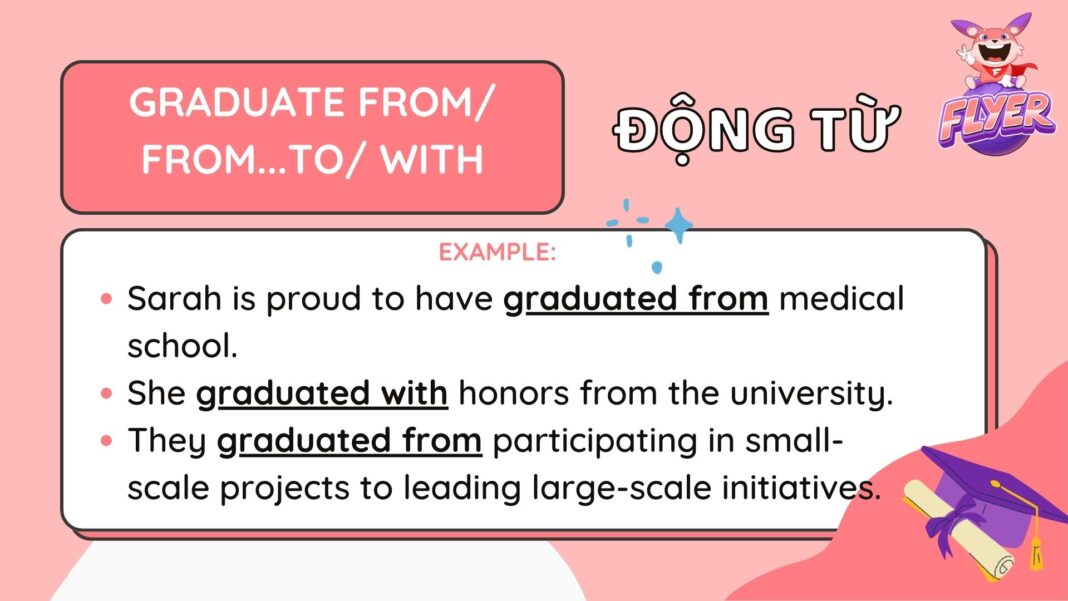 "Graduate" đi với giới từ gì? Một số cụm từ thông dụng với "graduate"