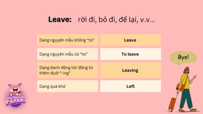Từ “A đến Z” cách chia động từ “leave” trong tiếng Anh (kèm ví dụ)