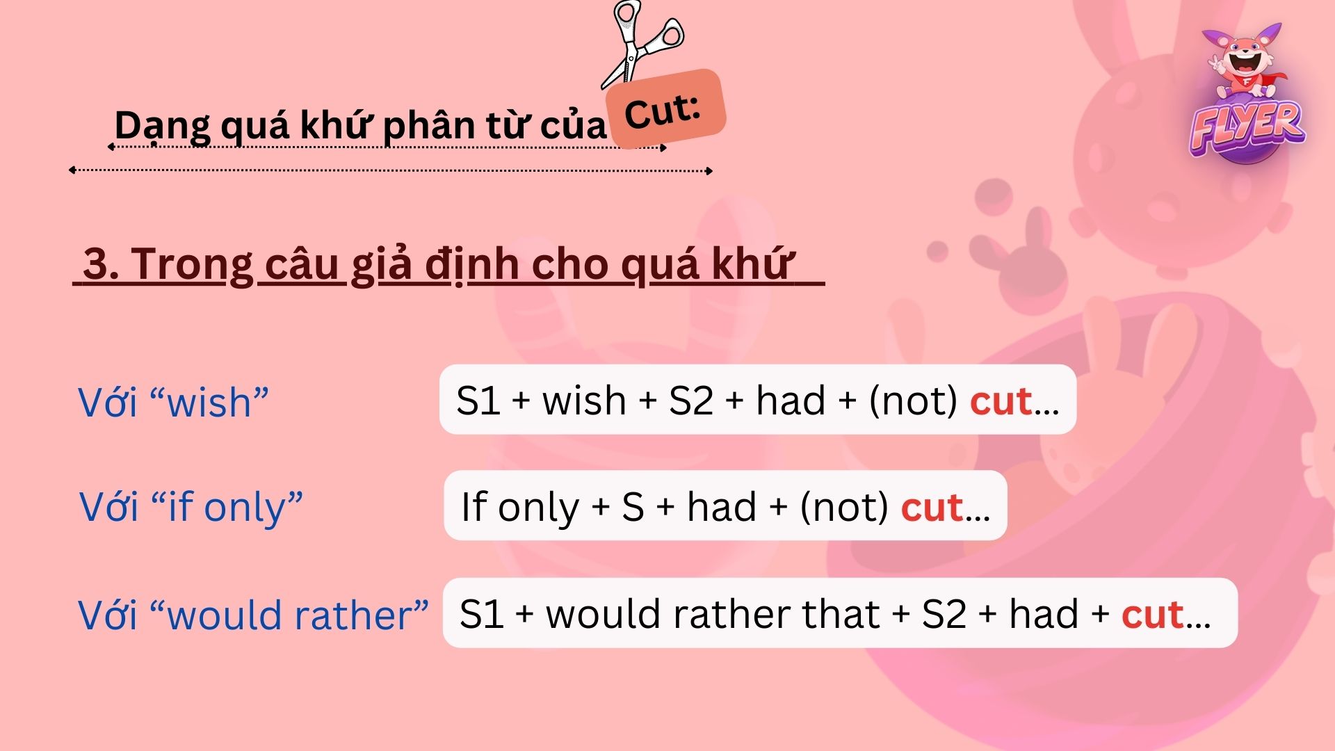 Quá khứ của “cut” là gì? Nắm chắc cách chia động từ “cut” ở quá khứ chỉ ...