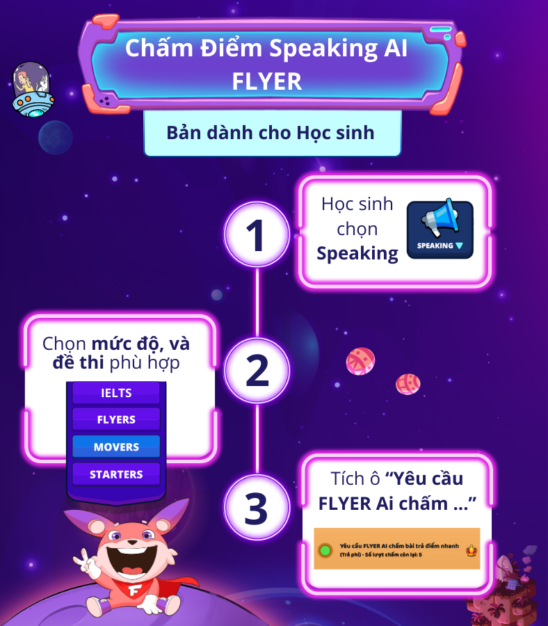 Đạt MAX 5 KHIÊN bài thi Cambridge với FLYER AI Speaking