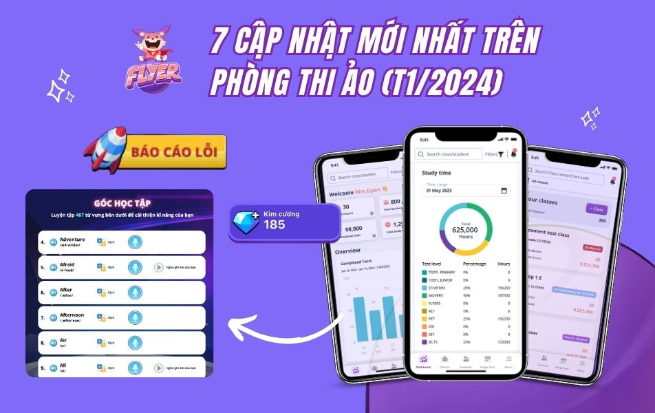 7 cập nhật mới nhất trên Phòng thi ảo FLYER (T1/2024)
