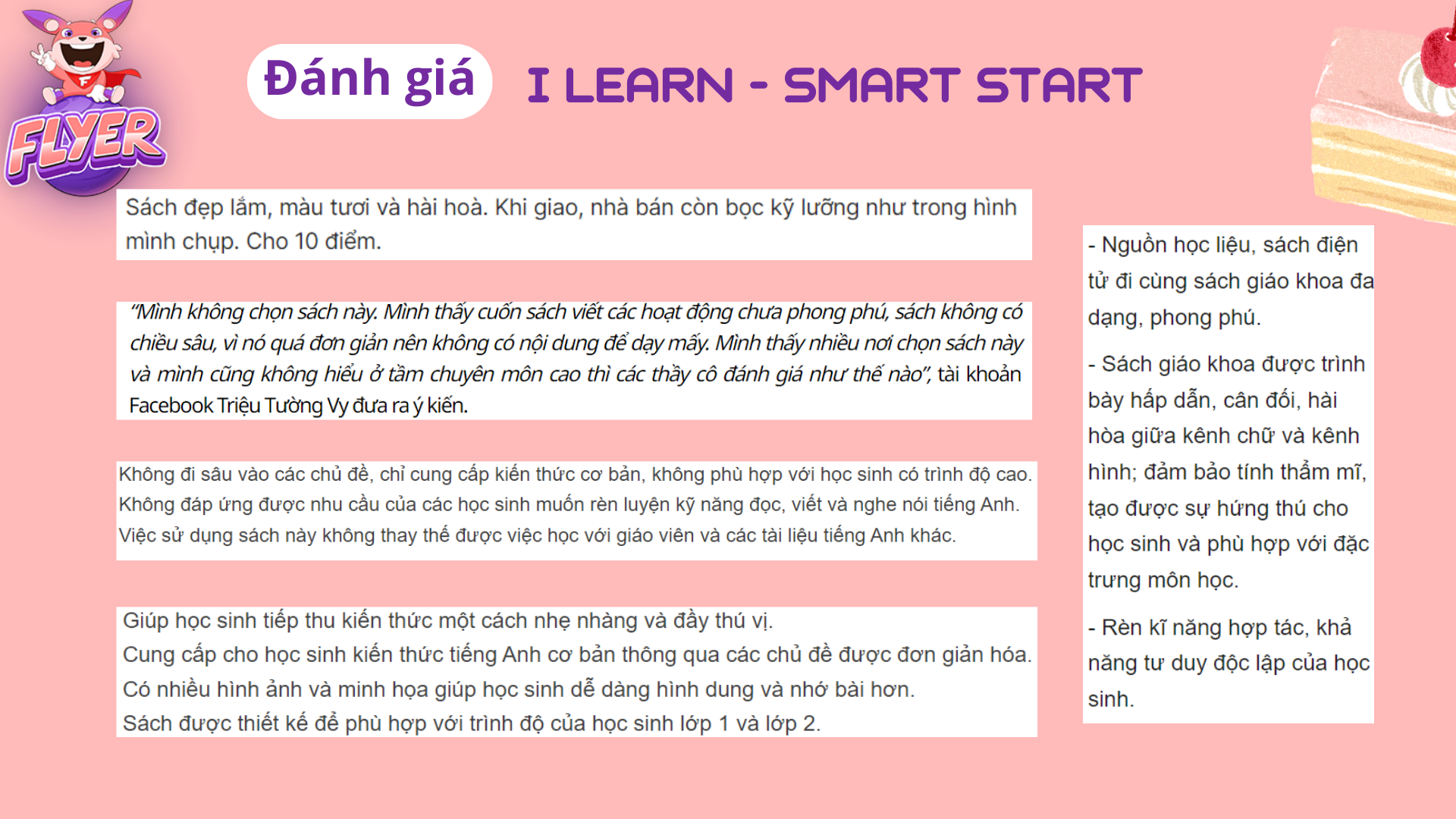 Review bộ sách I learn - Smart Start: Sách giáo khoa dành riêng cho học ...