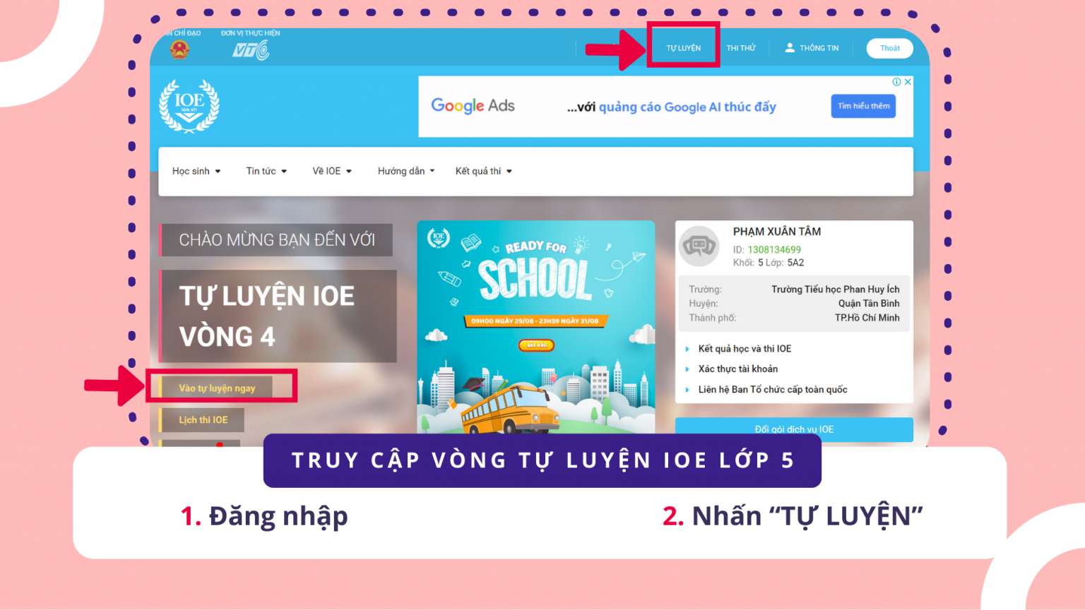 Hướng dẫn CHI TIẾT cách làm bài tự luyện IOE lớp 5