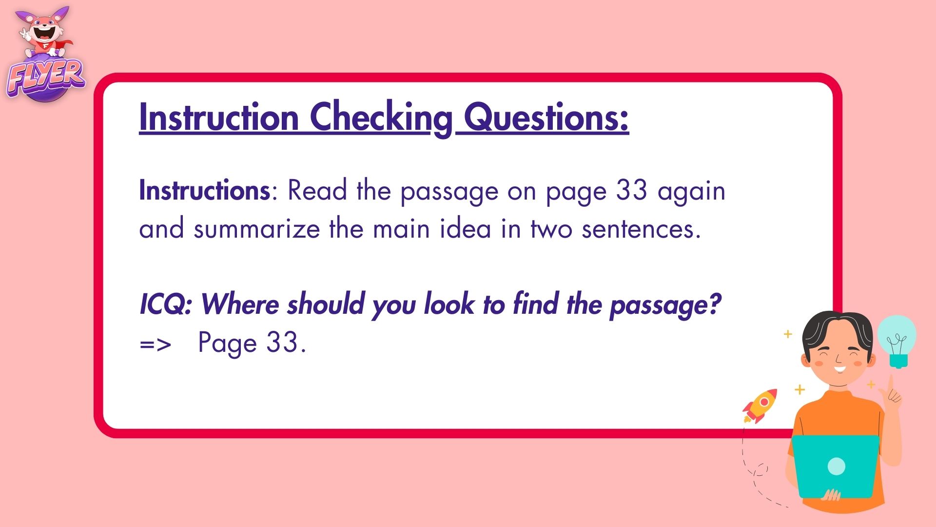 Concept Checking Questions (CCQs) - Câu hỏi kiểm tra mức độ hiểu bài của học sinh