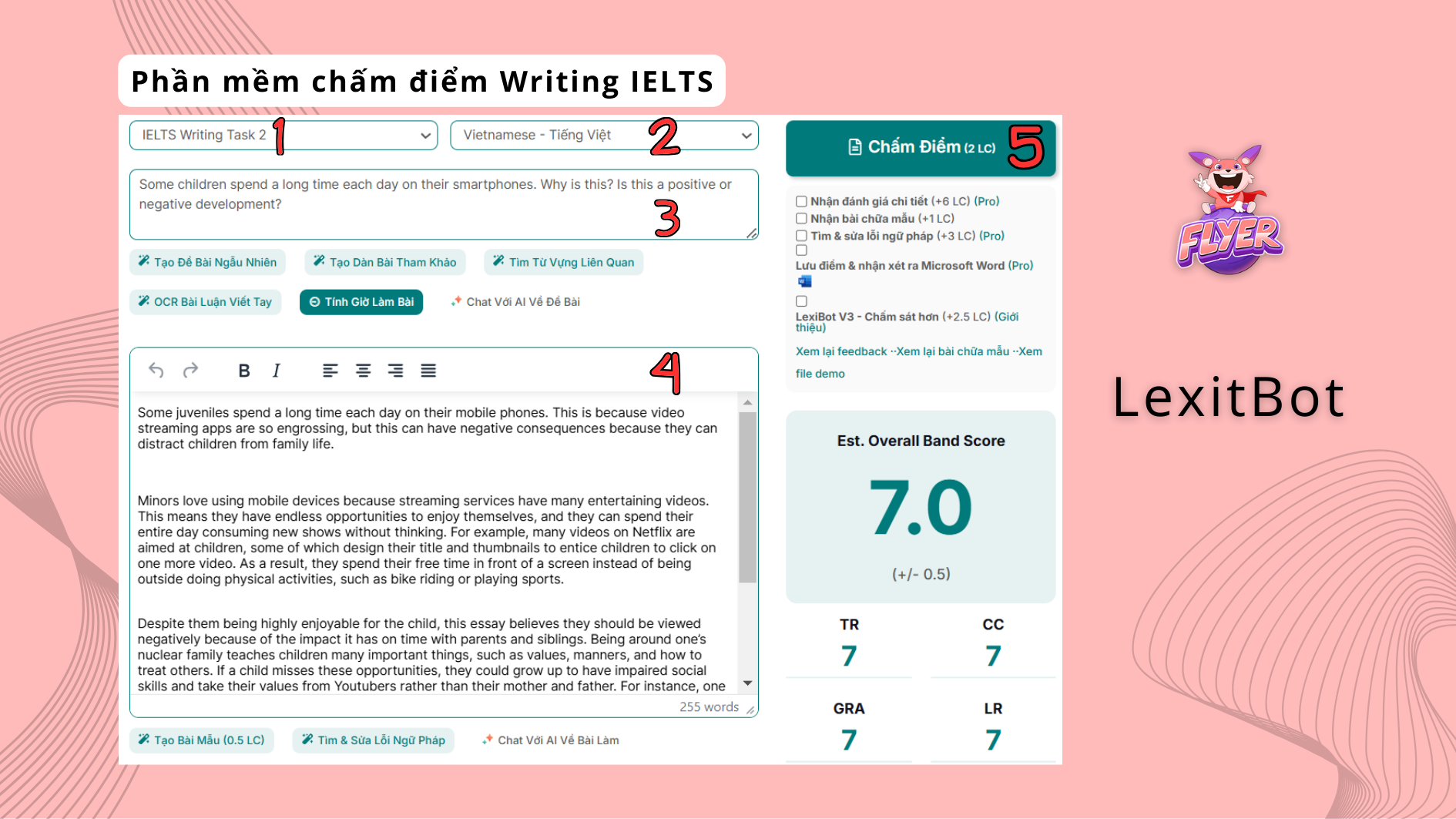 Top 8 phần mềm chấm điểm Writing IELTS tự động 2025